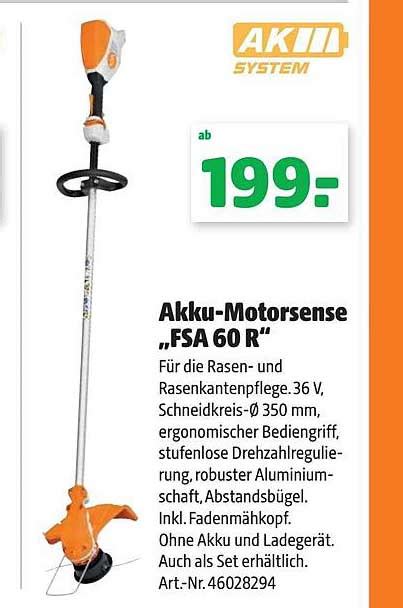Stihl Akku Motorsense Fsa R Angebot Bei Hagebaumarkt Prospekte De