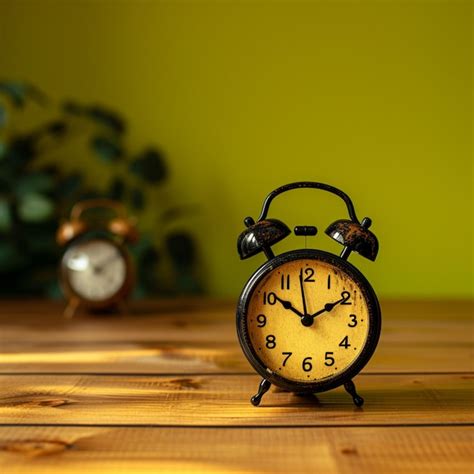 Premium Photo Alarm Clock At 9 Ampm Customizable Space For Text Ideas For Social Media Post Size