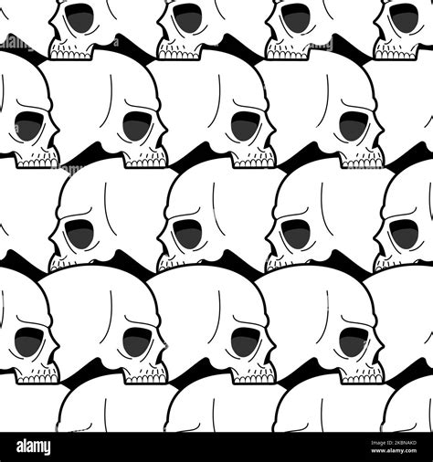 Skull Pattern Seamless Cranium Background Vector Texture Stock Vector