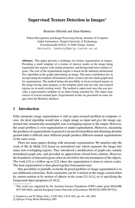 Pdf Supervised Texture Detection In Images