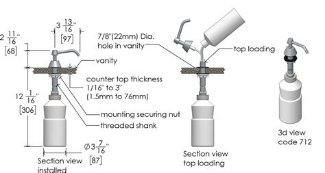 Counter Mounted Liquid Soap Dispenser Frost