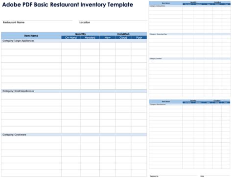 Free Pdf Inventory Sheets And Templates Editable And Printable