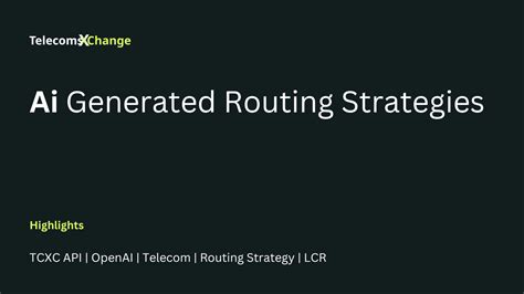 Automating Telecom Routing Strategies With Tcxc And Openai Apis