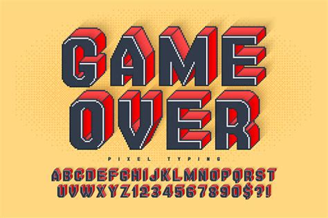 픽셀 벡터 알파벳 디자인 8 비트 게임에서처럼 스타일화 높은 대비와 날카로운 복고풍 미래 게이머에 대한 스톡 벡터 아트 및 기타 이미지 Istock