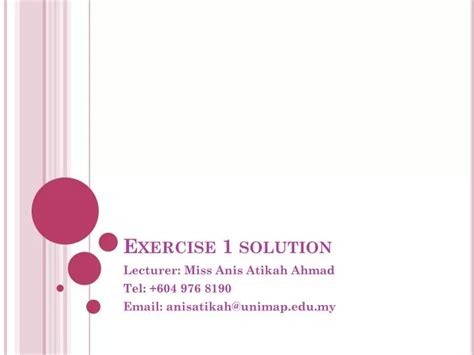 Ppt Exercise 1 Solution Powerpoint Presentation Free Download Id2839540
