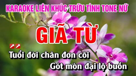 Karaoke Liên Khúc Trữ Tình Tone Nữ Nhạc Sống Dễ Hát Giã Từ Nguyễn