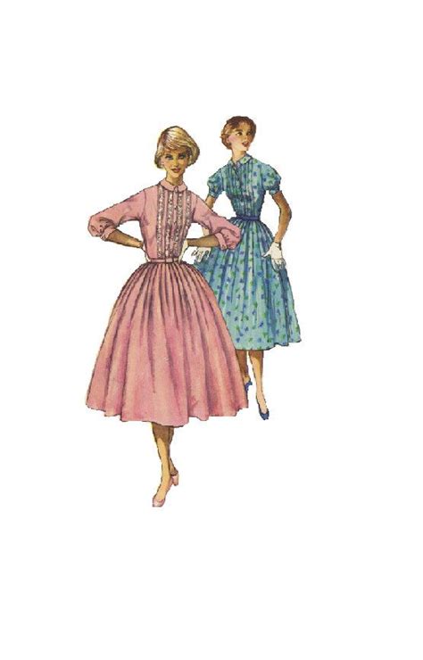 1950s Garden Party Tea Dress Simplicity 2126 Sewing Pattern Etsy