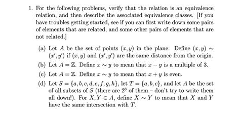 Solved 1 For The Following Problems Verify That The Chegg Com
