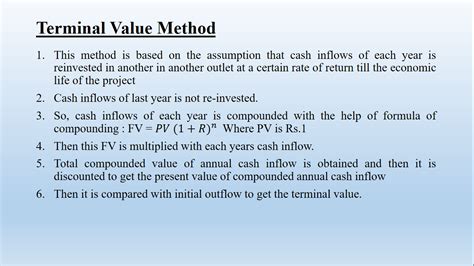 Terminal Value Method Commercestudyguide