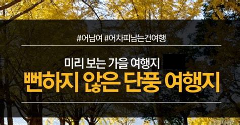 뻔하지 않은 단풍 여행지 어디로 가면 좋을까