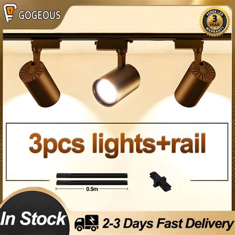 Gogeous Led Track Light With Rail Lampu Lampu Track Tracklight Set White Black W W W