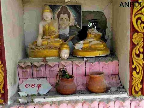 ဆားလင်းကြီးမြို့နယ်၊ ရွှေကုန်းရွာ စေတီကို စစ်တပ် ပစ်ခတ်သော လက်နက်ကြီး