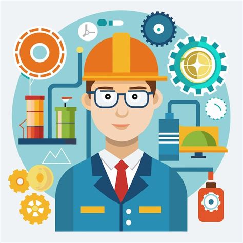 Process Engineer Vector Illustration Flat Style Engineering