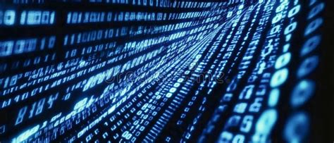 Exploring The Depths Of Digital Data With Flowing Blue Binary Code In A