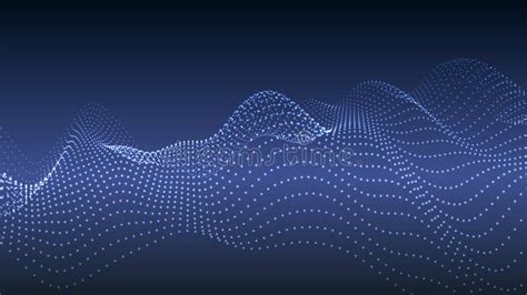 Wave Of Flowing Particles On A Dark Background Abstract Backdrop With Dynamic Elements Of Waves