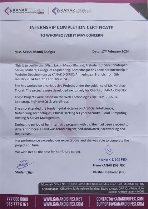 Sakshi Bhalgat On Linkedin Internship Internshipcompleted