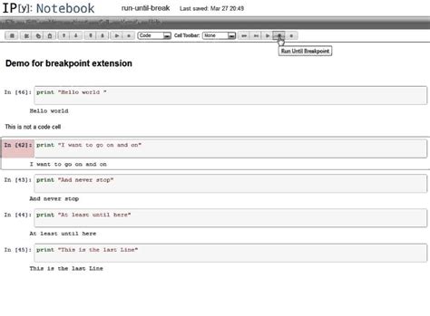 IPython Notebook Breakpoint Extension Demo YouTube