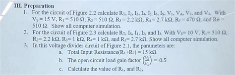 Solved Ii Preparation 1 For The Circuit Of Figure 2 2