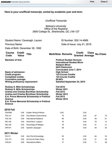 Nyu Official Transcript Pdf