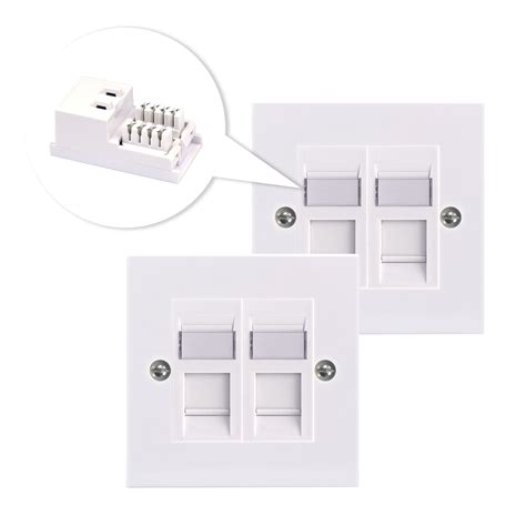 British Ethernet Socket Double Port Faceplate Vcelink