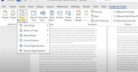 Page Number From Specific Page In Word