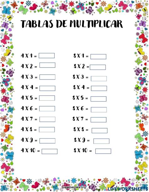 Tablas De Multiplicar Liveworksheets At Piper Blanc Blog