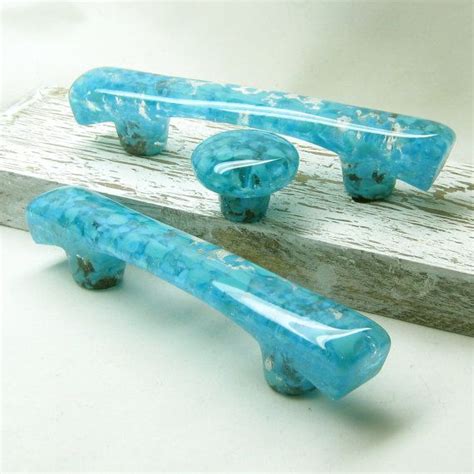 First Class Blue Glass Cabinet Pulls Knob Drawer