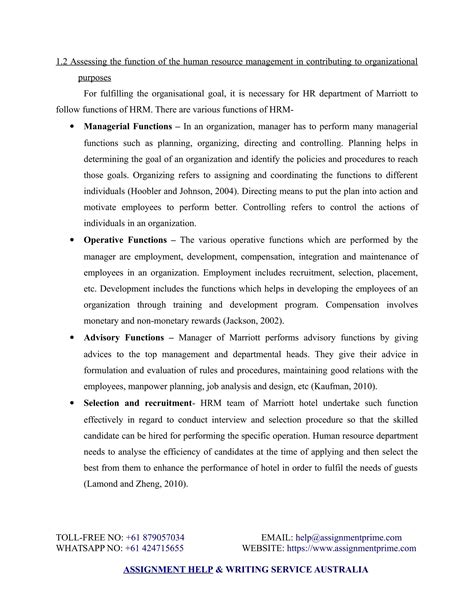 Sample Assignment On Human Resource Management Pdf