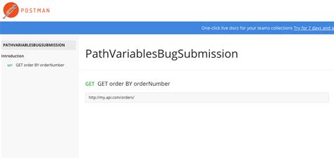 Path Variable Descriptions Are Not Rendered In Documentation · Issue 4316 · Postmanlabspostman