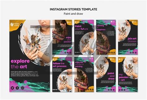 دانلود فایل لایه باز مجموعه استوری های اینستاگرام نقاشی دانلود رایگان فایل لایه باز، Psd