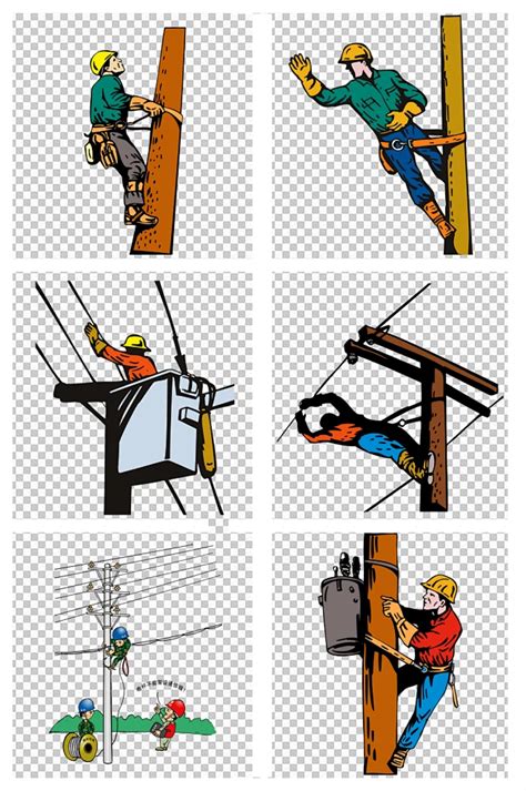 电网爬电线杆电工 花瓣网
