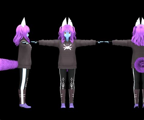 Artstation Foxie Girl Vrchat Avatar Resources