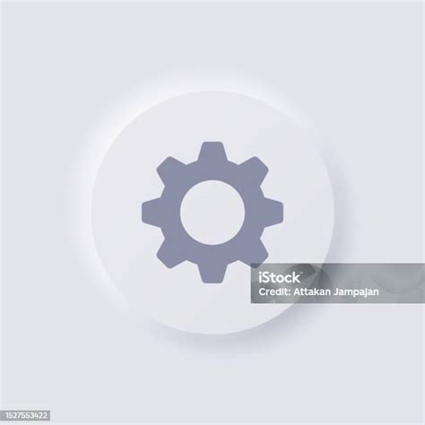 톱니바퀴 아이콘 웹 디자인을 위한 White Neumorphism 소프트 Ui 디자인 응용 프로그램 Ui 등 버튼 벡터 3차원