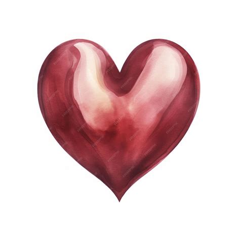 Captivating Burgundy Valentines Heart A Watercolorinspired Minimalist
