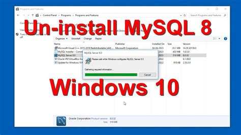 Uninstall Or Remove Mysql 8 From Windows 10 Youtube