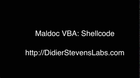Maldoc Vba Shellcode Youtube