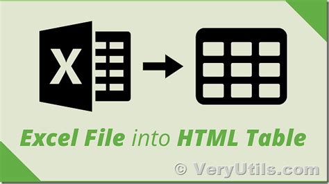 Convert From Excel To Html Easily With Veryutils Data Transform