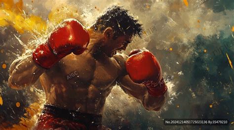 Ai创作图拳馆背景图 拳击插画 拳击运动插画 拳击广告拳击挂画 拳击kv 手绘拳击海报 泰拳广告 拳击散打全民健身 泰拳海报背景 拳击挂画