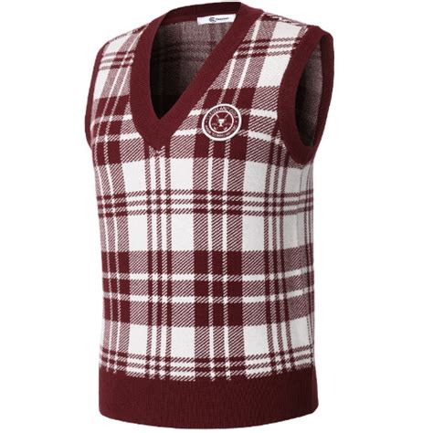 클리브랜드 체크패턴 V넥 니트 베스트 Cgwkv33772wn 에누리 가격비교