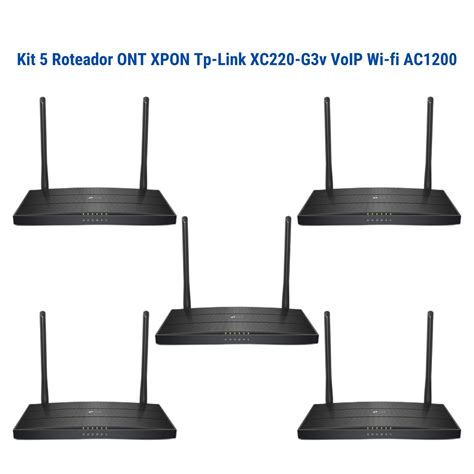 Kit 5 Roteador Ont Xpon Tp Link Xc220 G3v Voip Wi Fi Ac1200