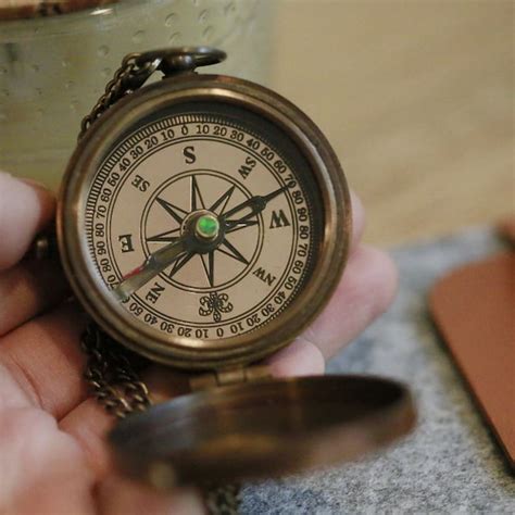 Engraved Compass Etsy