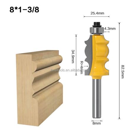 10pcs 8mm Shank Architectural Molding Handrail Router Bit Set Casing