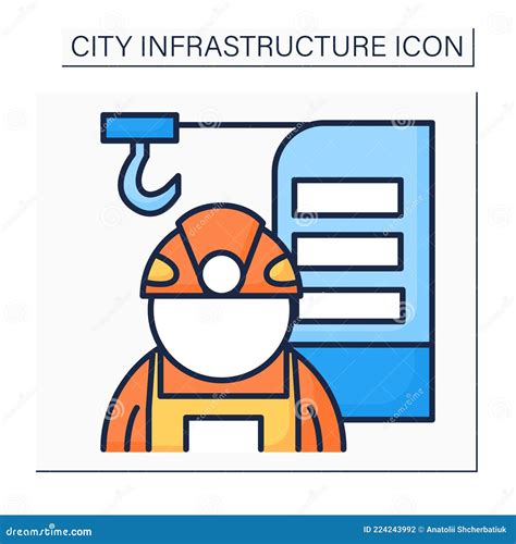 Structural Engineer Color Icon Stock Vector Illustration Of Civil