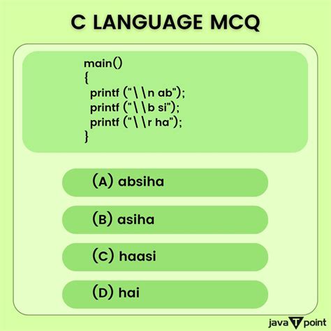 C Language Mcq Write Your Answer Now Tpoint Tech Posted On The