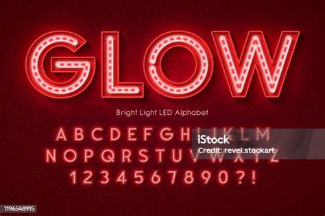 네온 빛 3d 알파벳 여분의 빛나는 현대 글꼴 전구에 대한 스톡 벡터 아트 및 기타 이미지 전구 컴퓨터 글자 복고풍 Istock