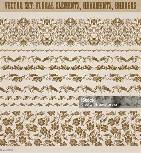 Horizontal Elements Decoration Vector Stock Illustration Download