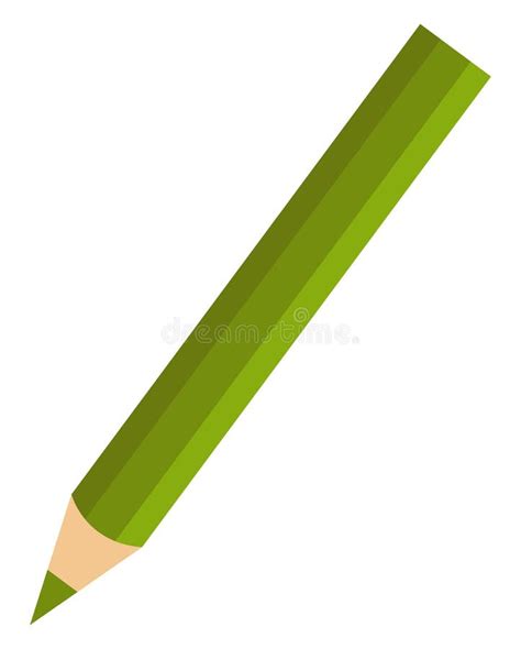 Green Pencil Illustration Vector Stock Vector Illustration Of