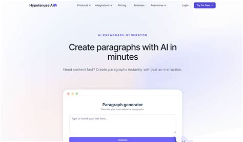 Ai Paragraph Generator Hypotenuse Ai Ai Driven Content Creator For Marketers Aitoolnet