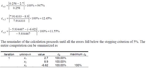 Solved Use The Gauss Seidel Method To Solve The Following System Until Answer