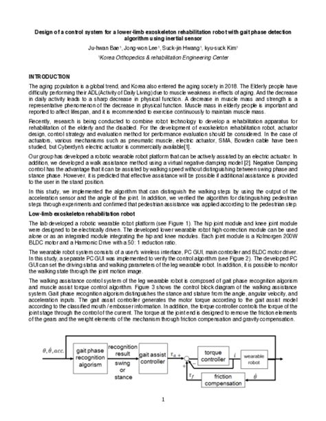 Pdf Design Of A Control System For A Lower Limb Exoskeleton